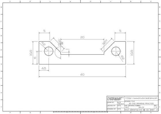 AutoCAD Exercise Drawing #1~20 | PDF