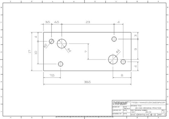 AutoCAD Exercise Drawing #1~20 | PDF