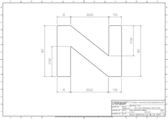 AutoCAD Exercise Drawing #1~20 | PDF