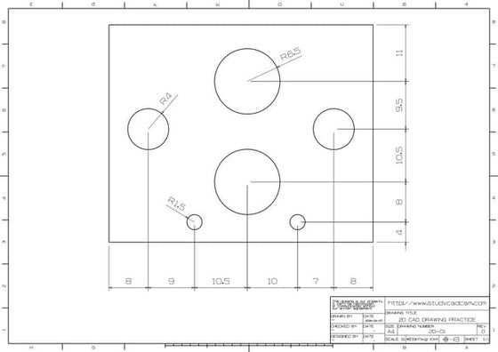 AutoCAD Exercise Drawing #1~20 | PDF