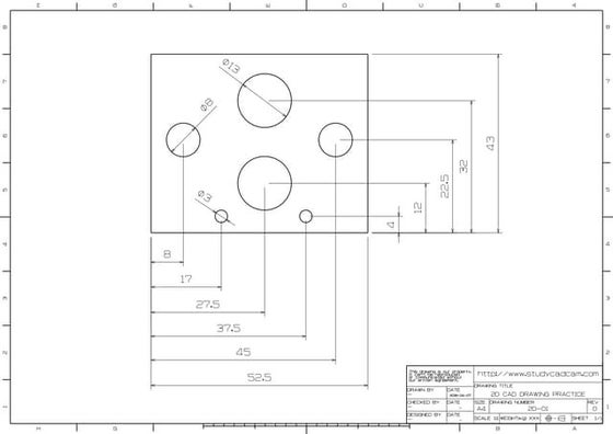 AutoCAD Exercise Drawing #1~20 | PDF