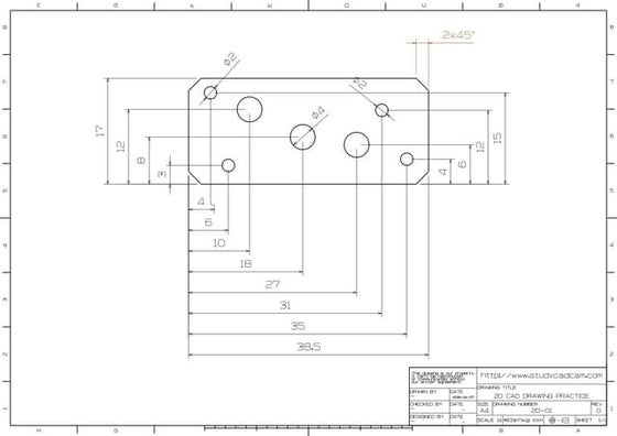 AutoCAD Exercise Drawing #1~20 | PDF