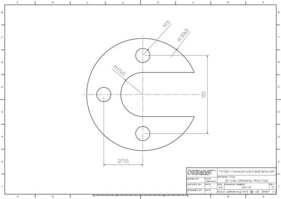 AutoCAD Exercise Drawing #1~20 | PDF