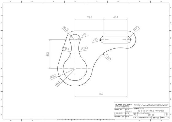 AutoCAD Exercise Drawing #1~20 | PDF