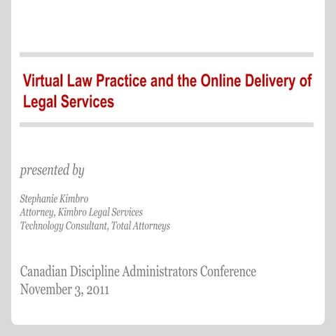 Keynote on Future of Legal Services Delivery | PPTX