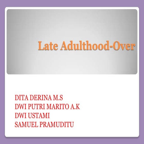 CAD (late adulthood - over) | PPTX