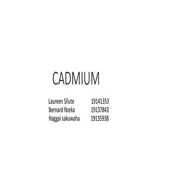 CADMIUM.pptxTEXTBOOK ON PHYSICAL CHEMISTRY AND MINERALOGY OF SOILS | PPTX