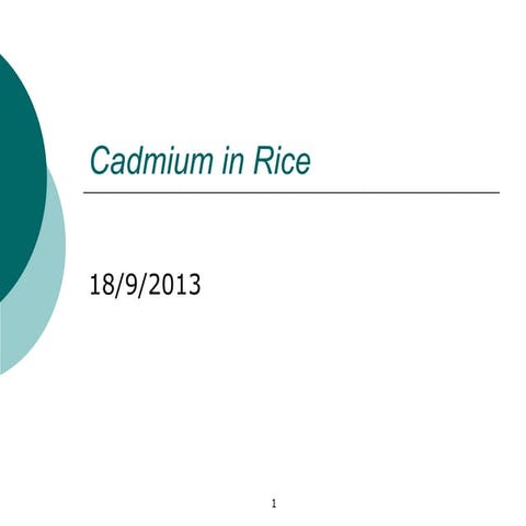 Cadmium in Rice_2013 | PDF