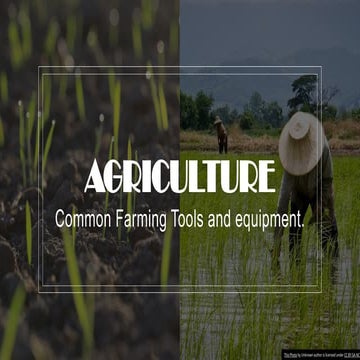 A lesson plan in agriculture: Common Farming tools and equipment | PPTX
