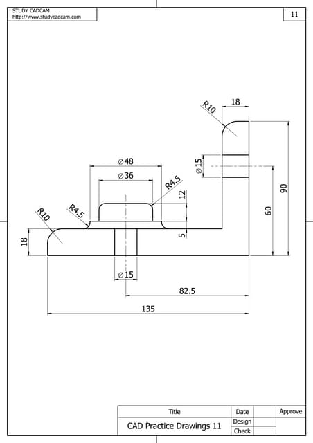 Cad practice drawings 19 | PDF