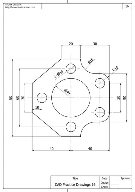 Cad practice drawings 121 130 | PDF