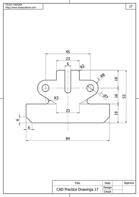 Cad practice drawings 121 130 | PDF