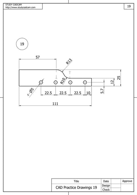 Cad practice drawings 121 130 | PDF