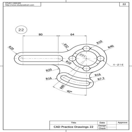 Cad practice drawings 151 160