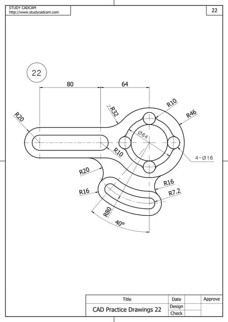 Cad practice drawings 121 130 | PDF