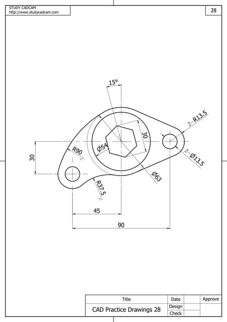 Cad practice drawings 121 130 | PDF