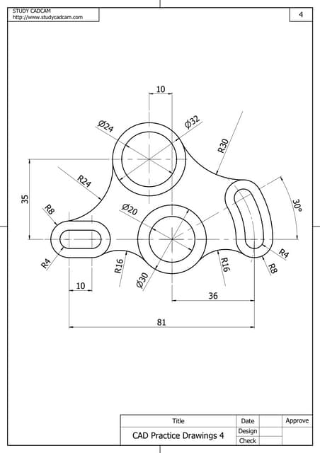 Cad practice drawings 81 90 | PDF