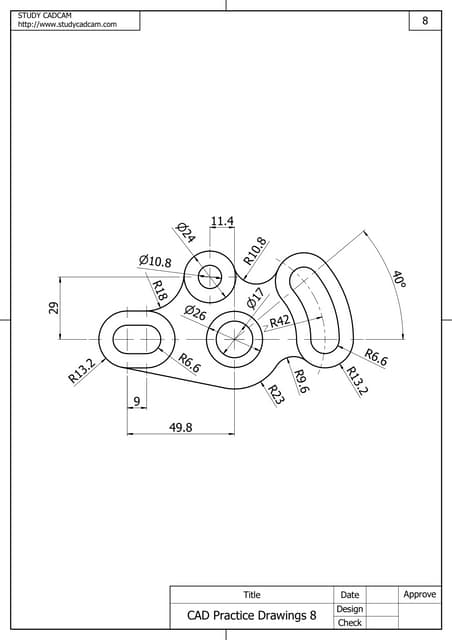 Cad practice drawings 9 | PDF