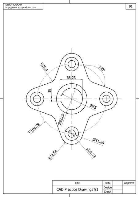Cad practice drawings 121 130 | PDF