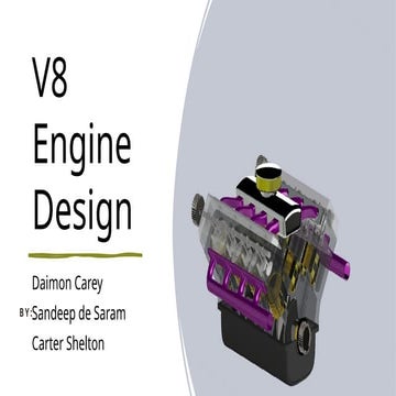 CAD Presentation about V8 engine design (Solidworks) | PPTX
