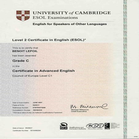 Certificate in Advanced English | PDF