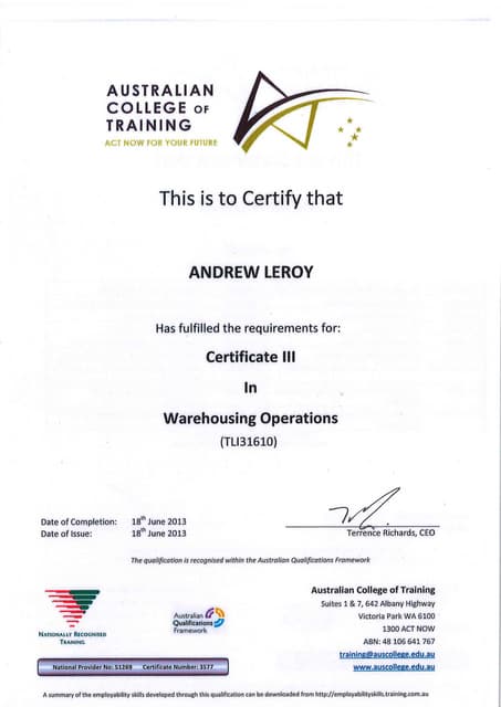 CERTIFICATE OF PROFICENCY | PDF