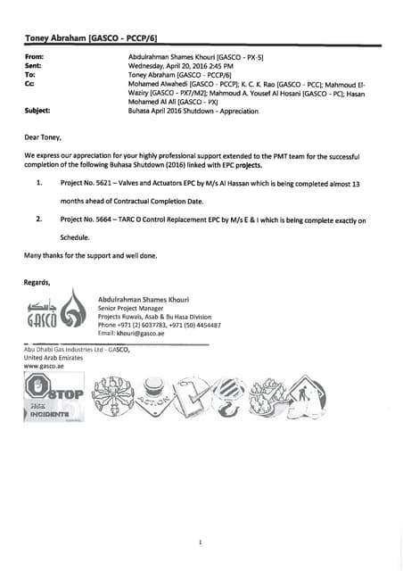 KOC - Experience Certificate | PDF