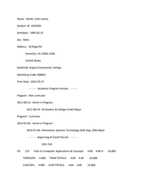 official transcript | PDF