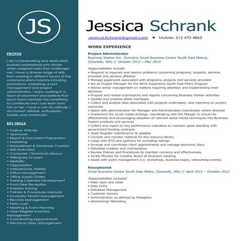 resume template 2 | DOC