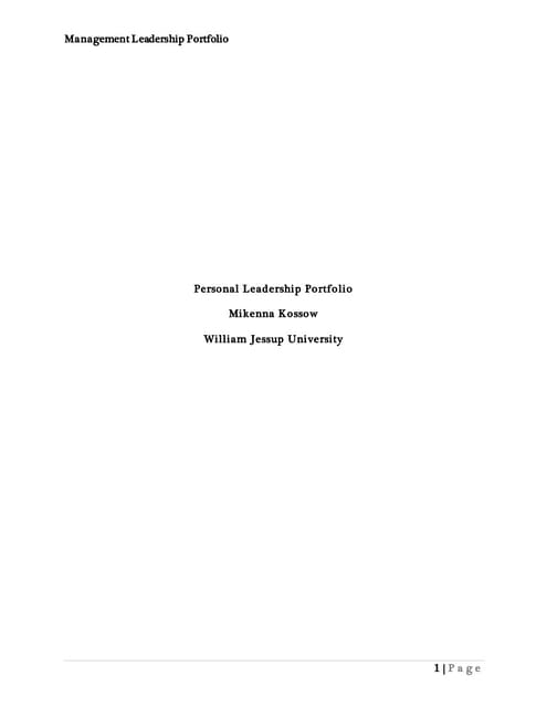 Leadership Portfolio Presentation | PPTX