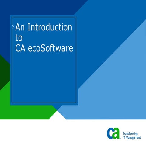 CA ecoSoftware Introduction | PDF