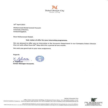 letter of internship-offer | PDF