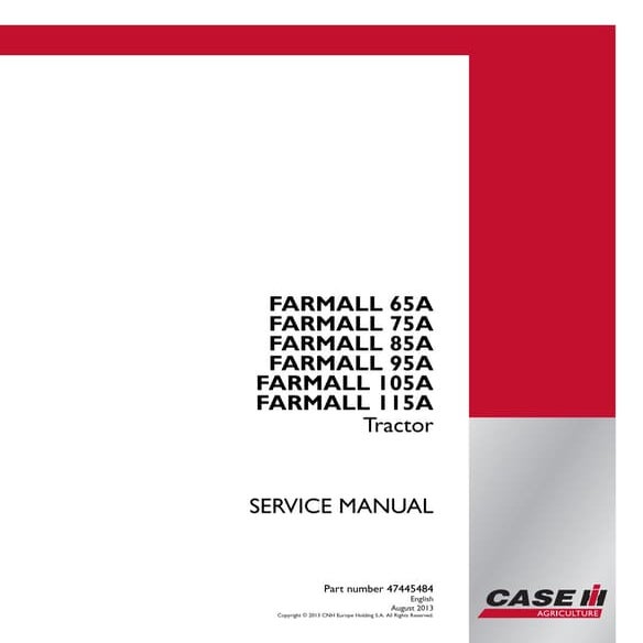 CAE IH FARMALL 75A Tractor Service Repair Manual.pdf