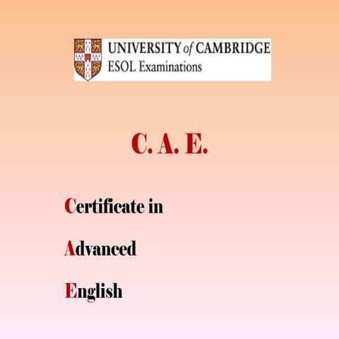 CAE exam | PPT