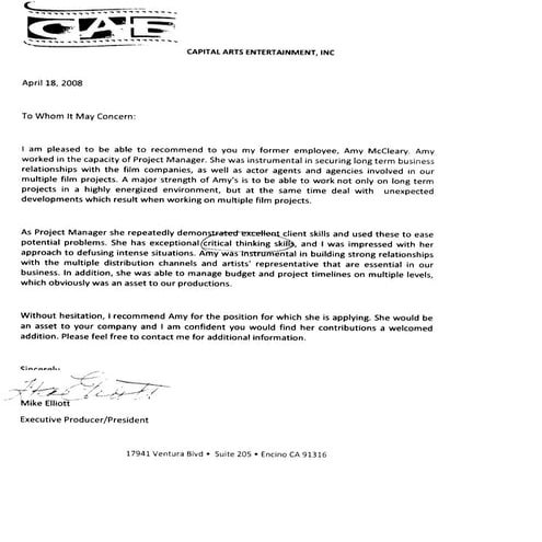 CAE Recommendation Letter | PDF