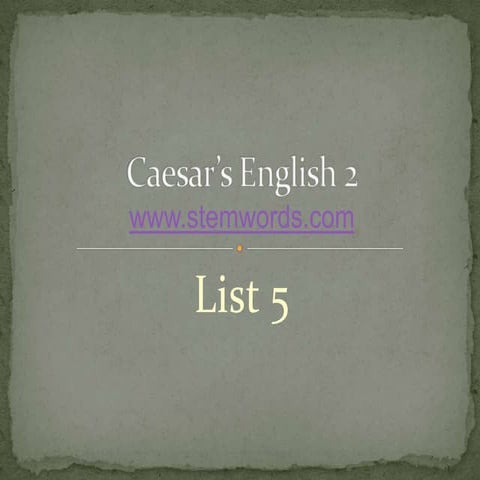 Caesar's English 5 Word Stems | PPTX
