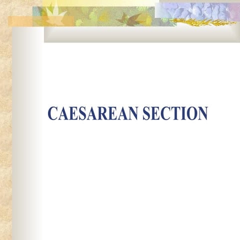 detailed presentation on CAESAREAN SECTION.ppt