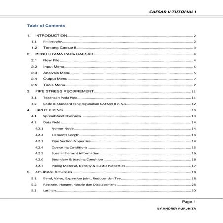 Caesar II (Pipe Stress Analysis) - Bahasa Melayu | PDF