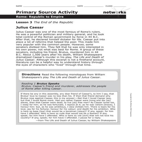 Shakespeare: Antony and Cleopatra: Act 1 Scene 4 Theatre Literature | PPTX