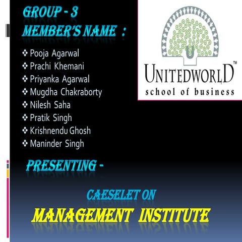Presentation on Caselet on management institute | PPTX