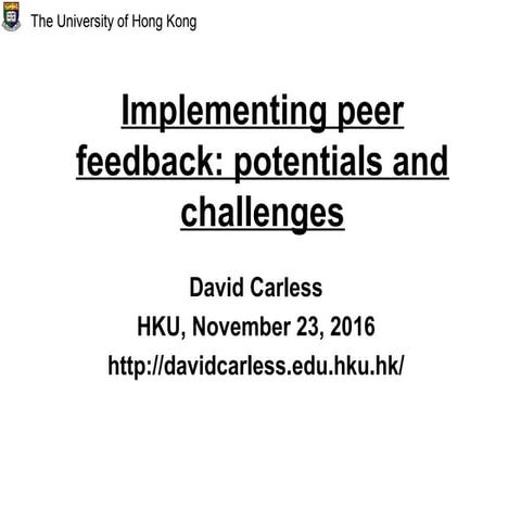 Implementing peer feedback | PPT
