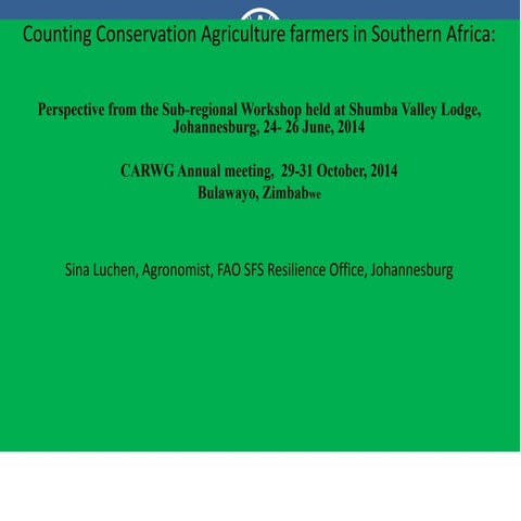 Ca farmer census for southern africa sub-regional workshop report | PPT