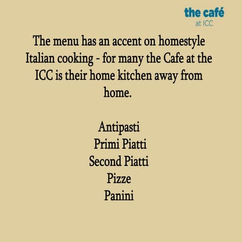 Cafe at ICC Menu | PPTX
