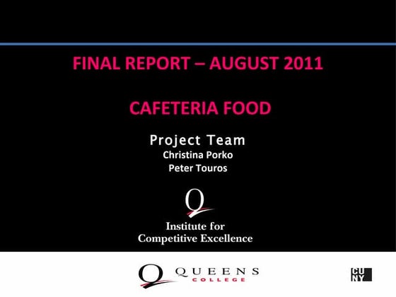 Cafeteria Research Project Report | PDF | Nutrition | Healthy Living