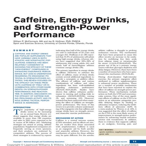 Caffeine, energy drinks, and strength power performance | PDF