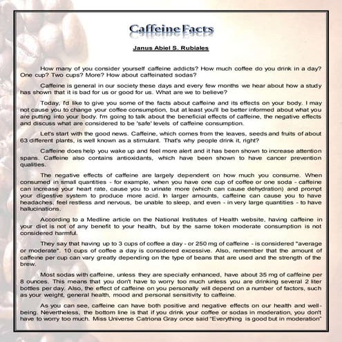 Caffeine facts | DOCX
