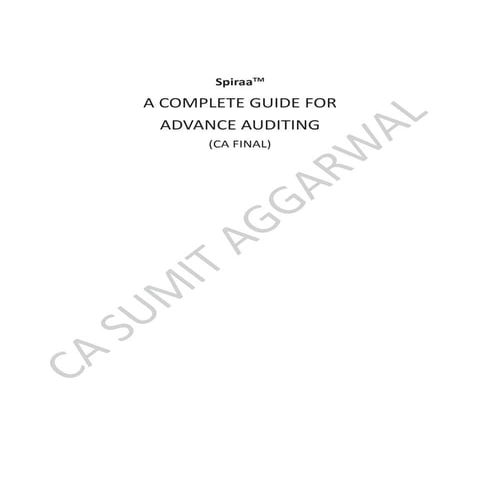 Advance Auditing & Professional Ethics by Sumit Aggarwal | PDF