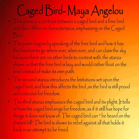 Caged bird maya angelou | PPTX