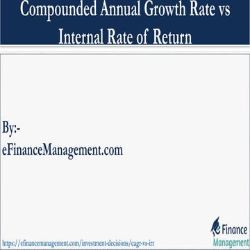 CAGR vs IRR | PPT