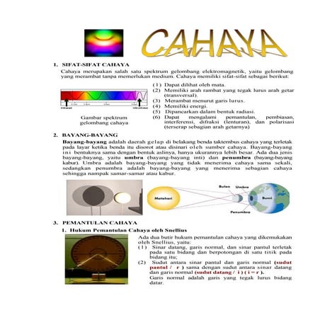 CAHAYA DAN ALAT OPTIK MATERI IPA KELAS 8 | PPT